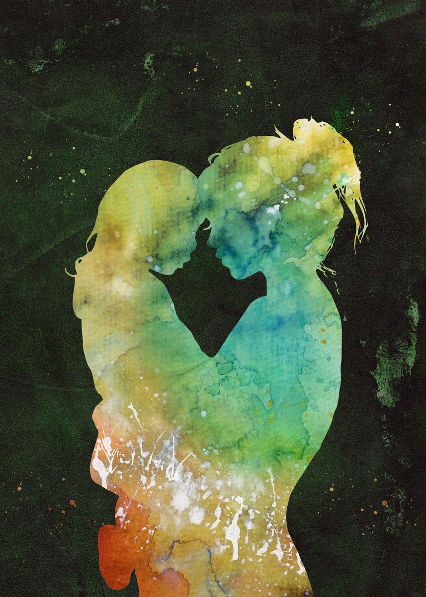 'Mother and daughter' Poster by Erzebet Prikel | Displate