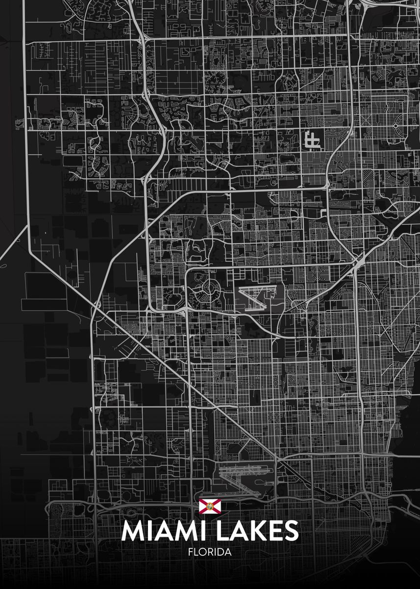 'Miami Lakes FL' Poster, picture, metal print, paint by IMR Designs ...