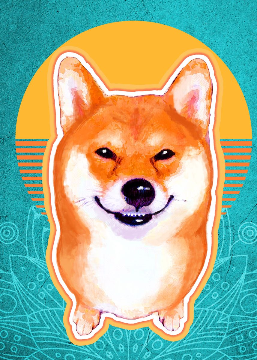 'Shiba Inu' Poster, picture, metal print, paint by Ishan Mishra | Displate