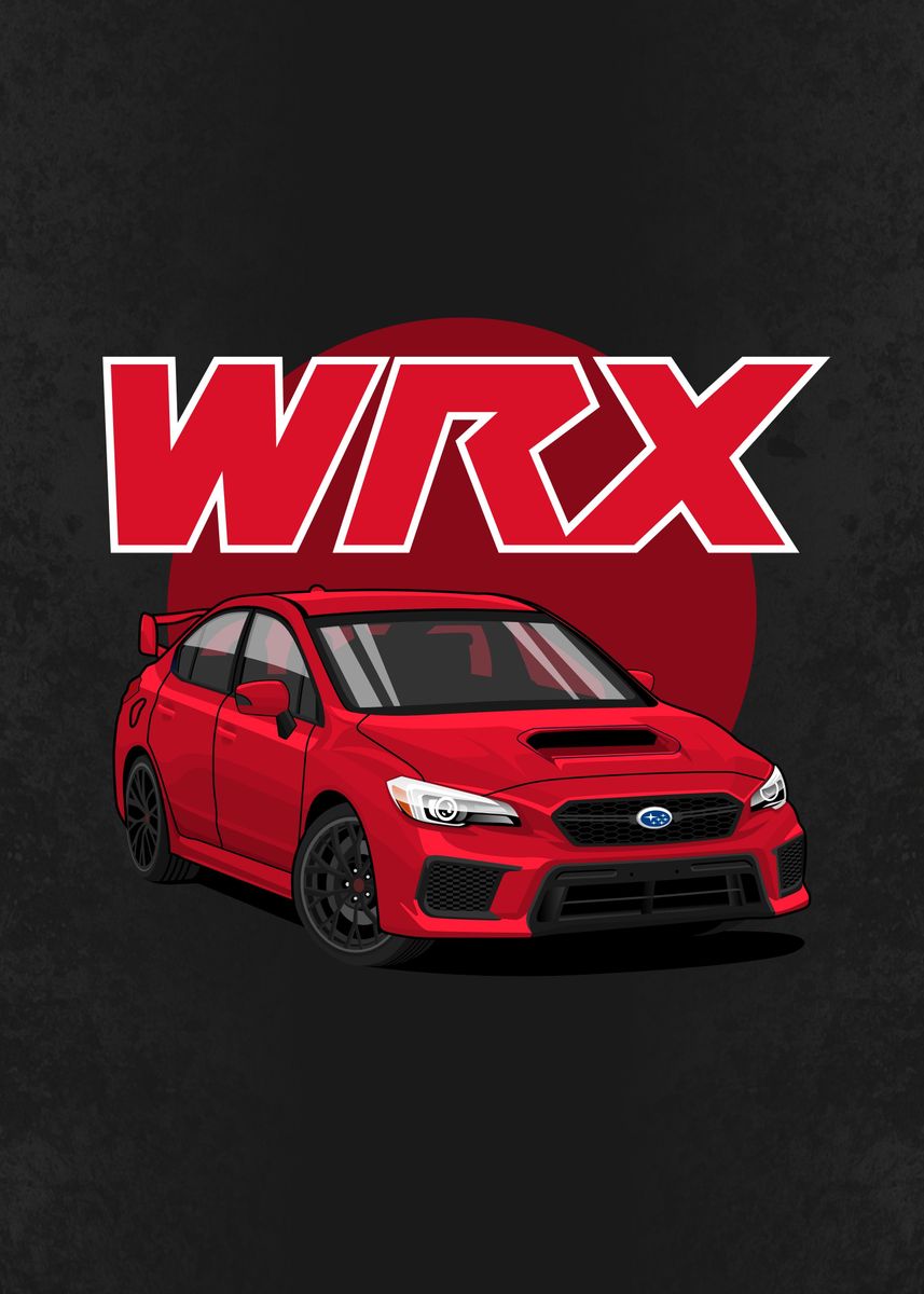 'WRX Subaru JDM Car' Poster, picture, metal print, paint by Masje ...