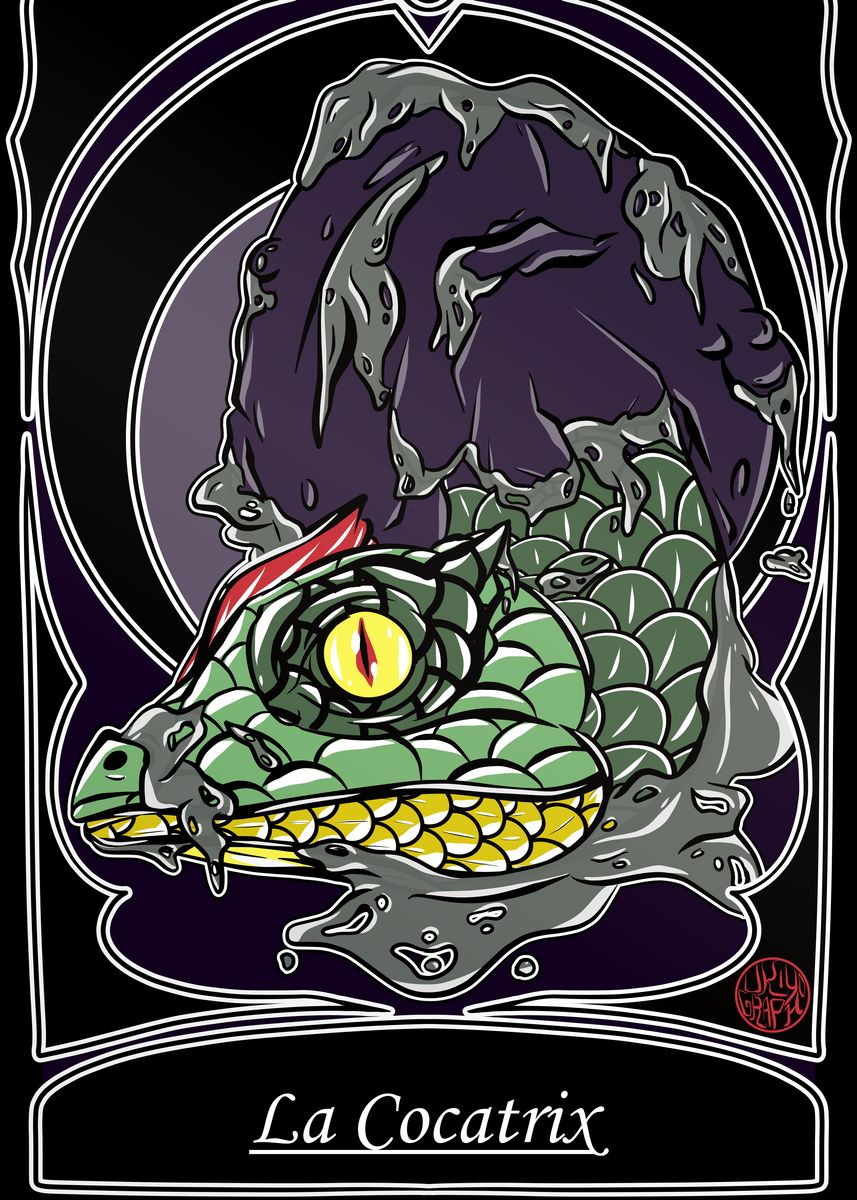 'Cocatrix in the egg' Poster, picture, metal print, paint by Ukiyograph ...