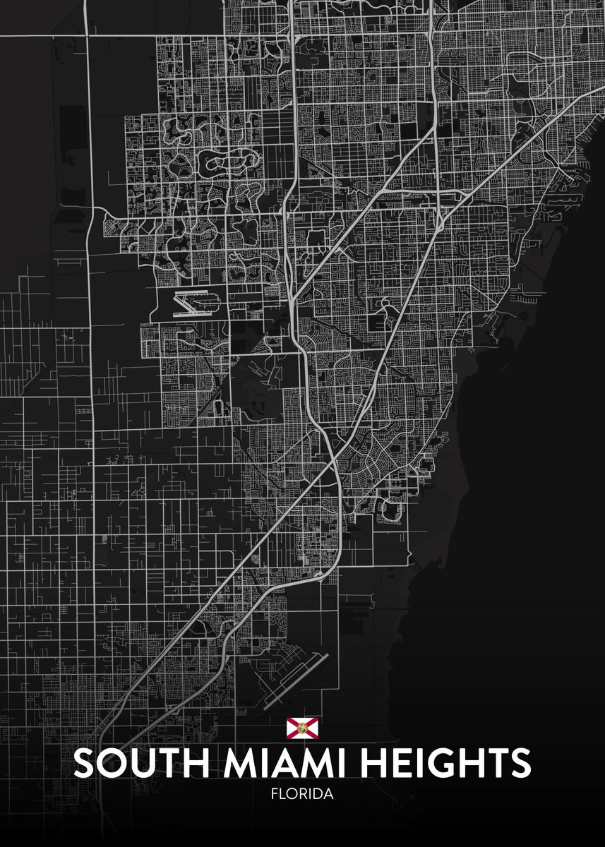 'South Miami Heights FL' Poster, picture, metal print, paint by IMR ...