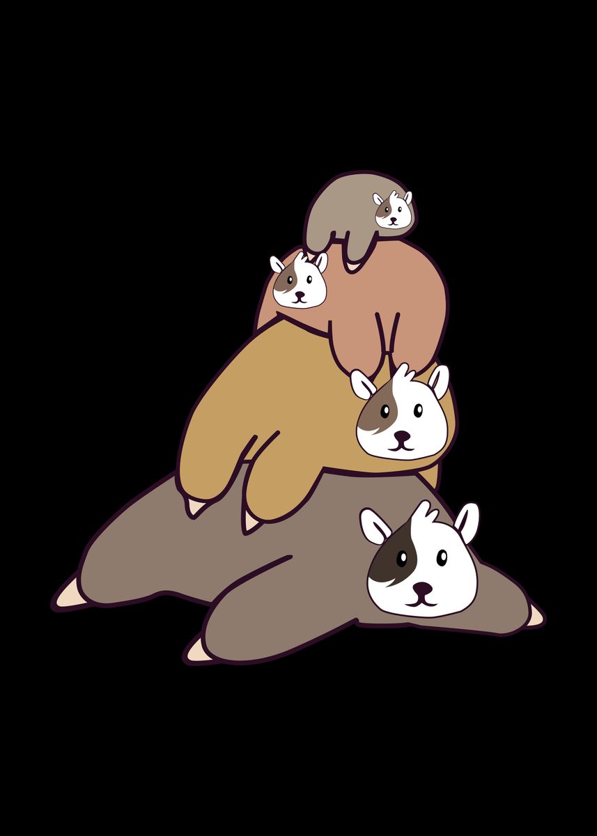 'Stack hamster' Poster, picture, metal print, paint by Lukes Pixel ...