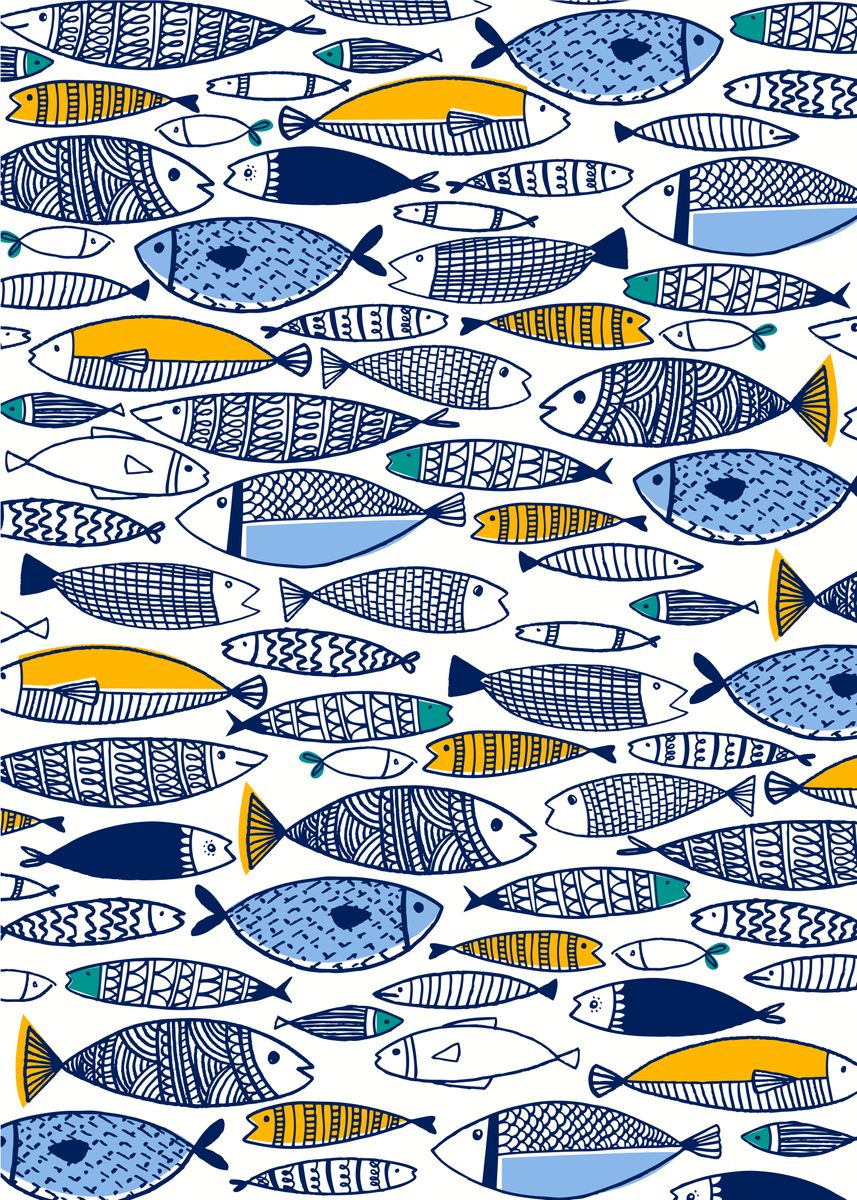 'Fabulous Fish ' Poster, picture, metal print, paint by Jacqueline ...