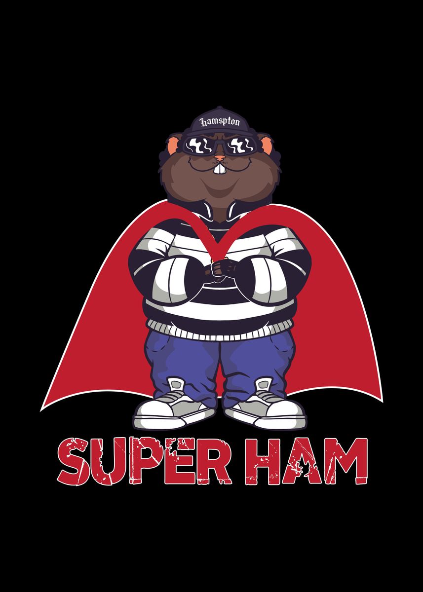 'Super ham' Poster, picture, metal print, paint by Lukes Pixel Studio ...