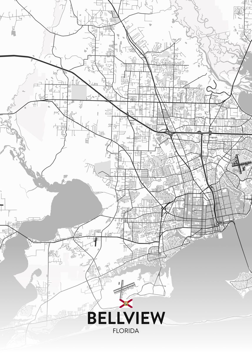 'Bellview FL' Poster, picture, metal print, paint by IMR Designs | Displate