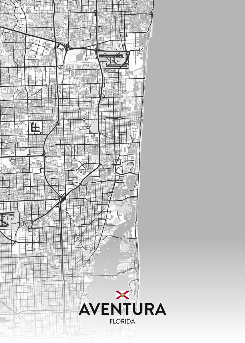 'Aventura FL' Poster, picture, metal print, paint by IMR Designs | Displate