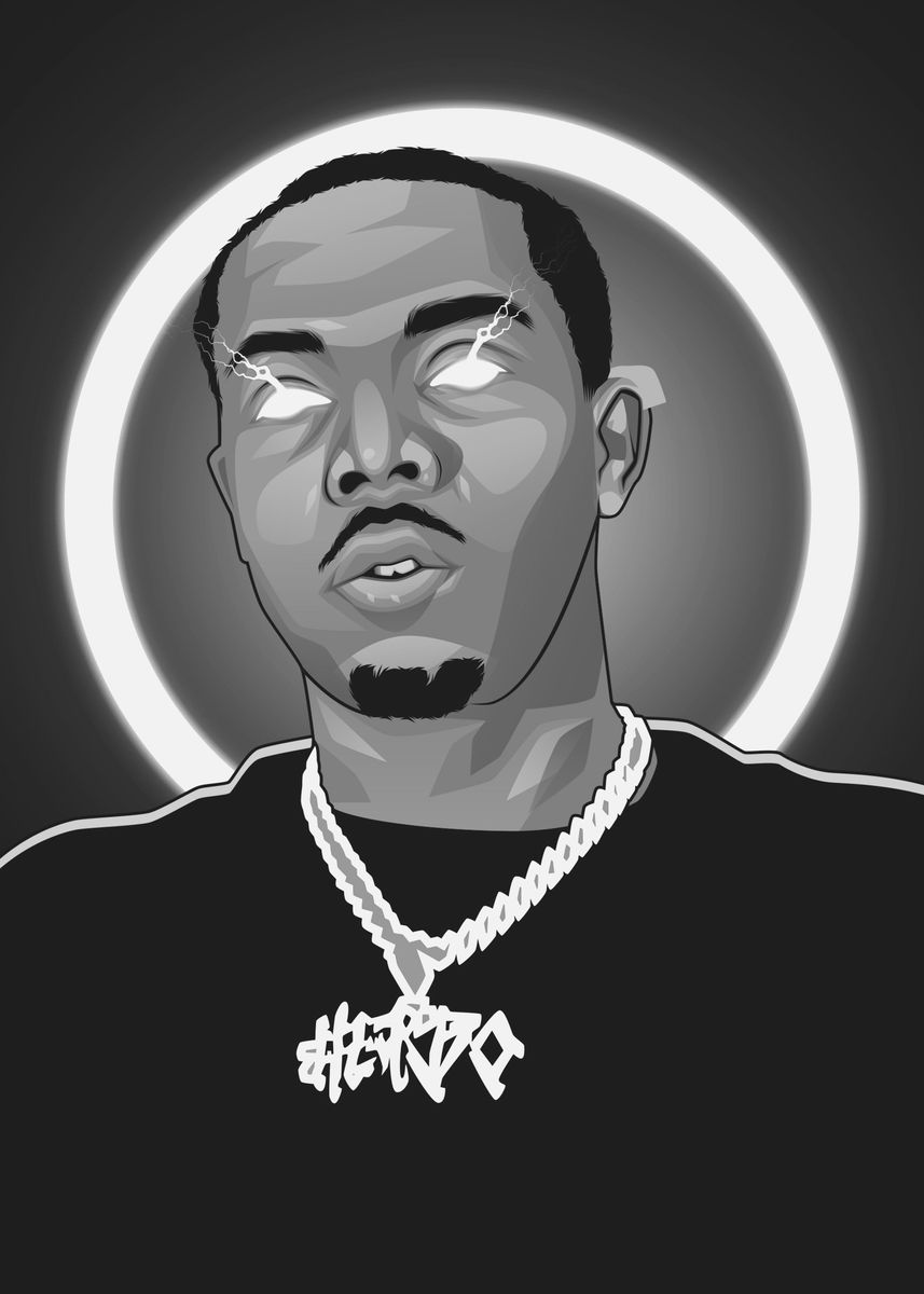 'G Herbo Bnw' Poster, picture, metal print, paint by Colorize Studio ...