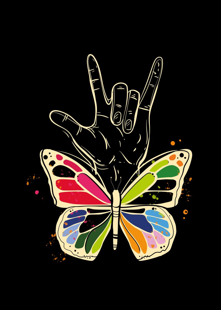 'Hand Sign Language Love' Poster by MaximusDesigns | Displate