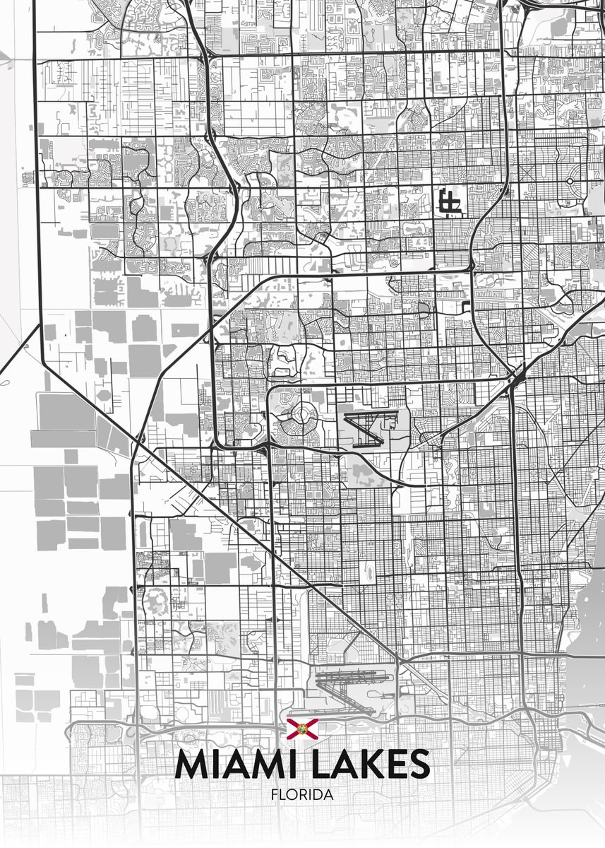 'Miami Lakes FL' Poster, picture, metal print, paint by IMR Designs ...