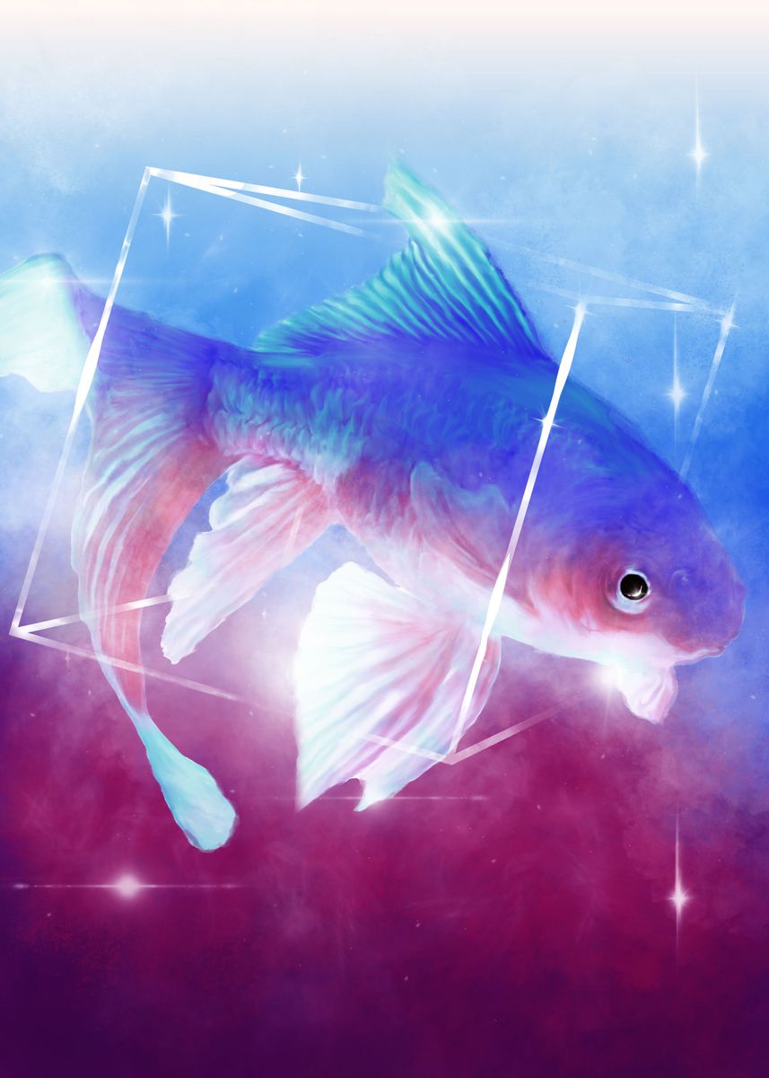 'fantasy fish' Poster, picture, metal print, paint by Em sandia | Displate