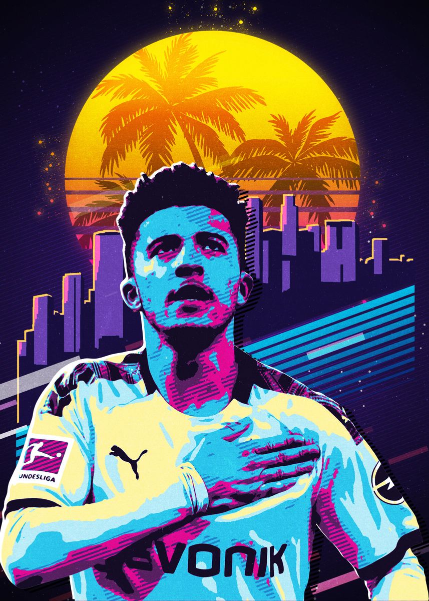 'Jadon Sancho Football' Poster, picture, metal print, paint by Sport ...