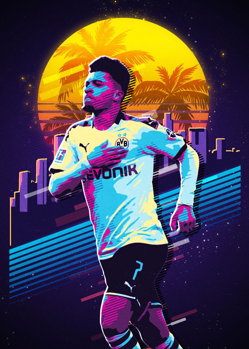 'Jadon Sancho Football' Poster by Sport Posters | Displate