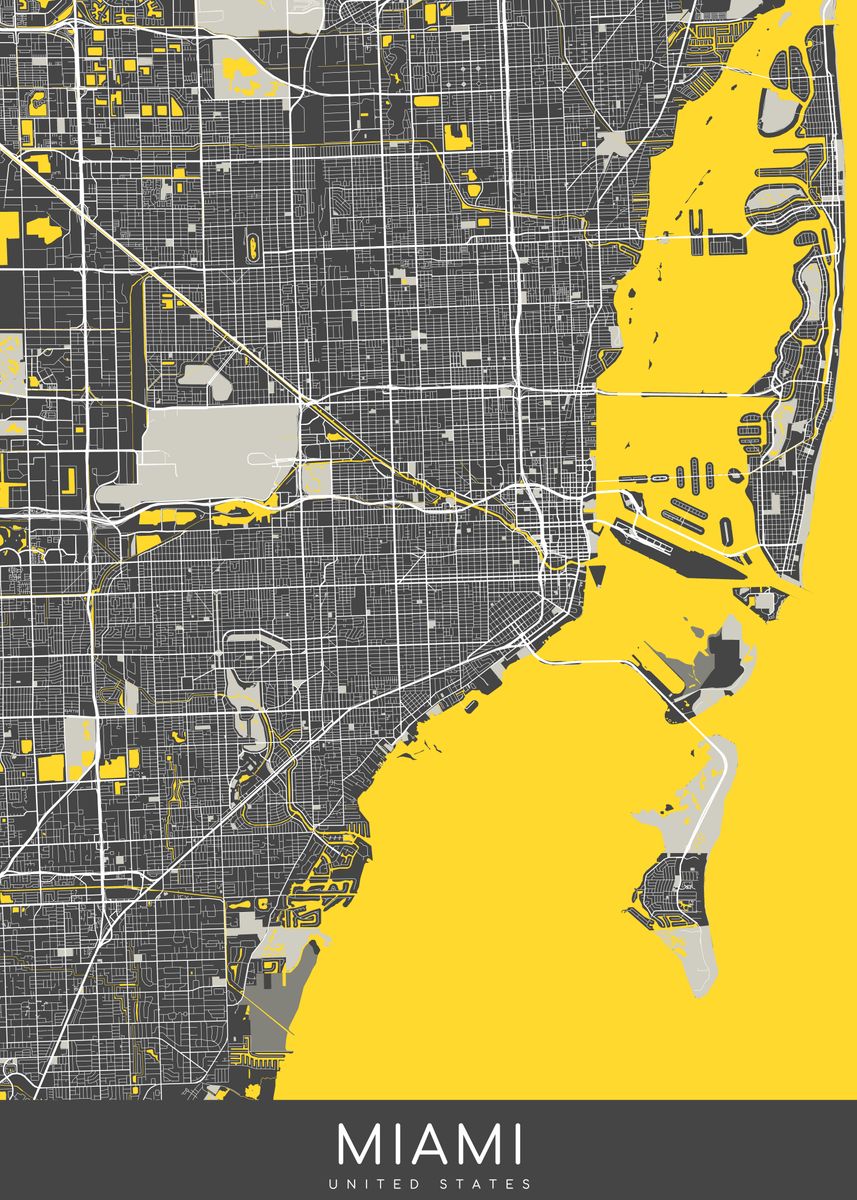 'Miami' Poster by mapsies | Displate