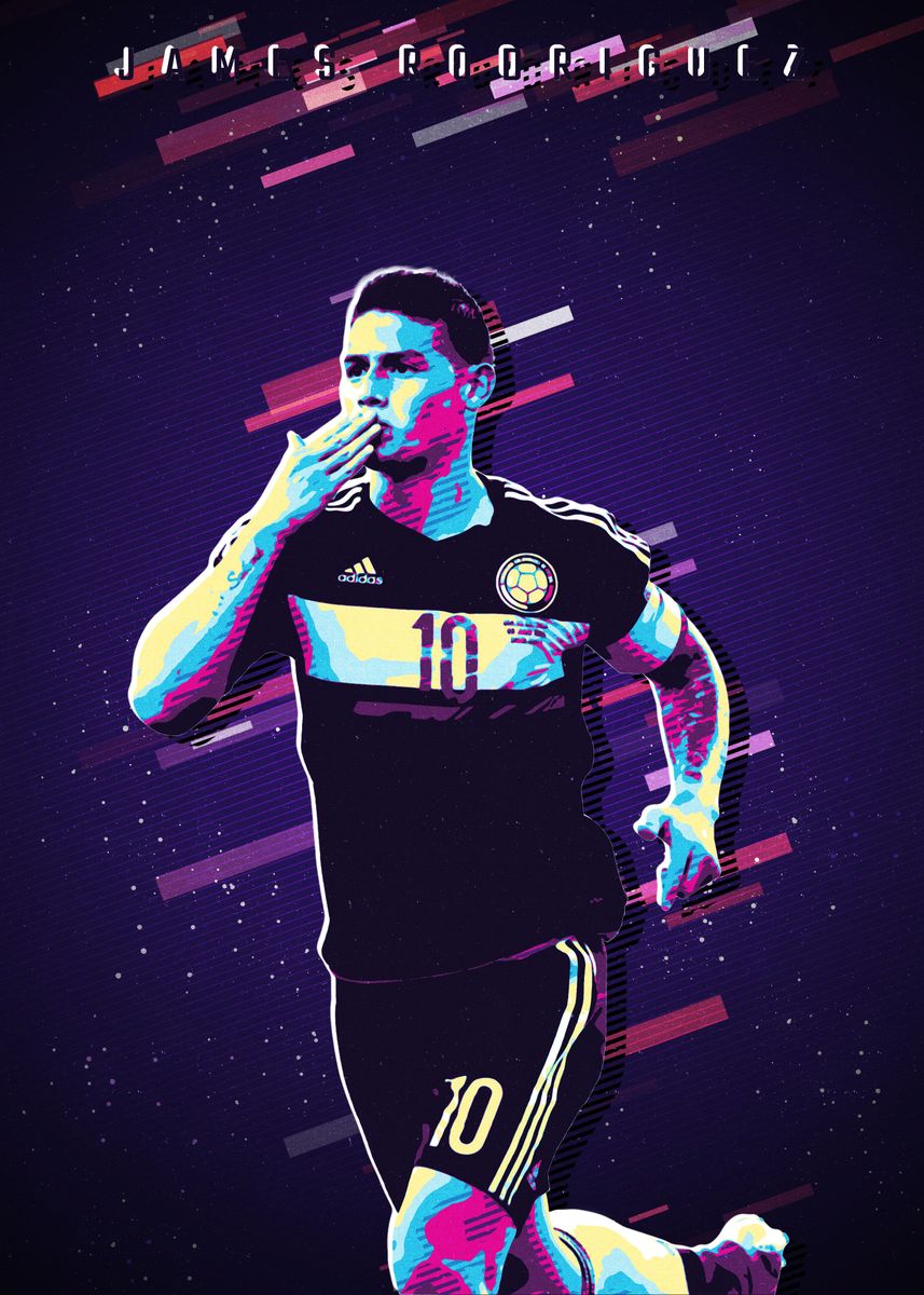 'James Rodriguez Football' Poster, picture, metal print, paint by ...