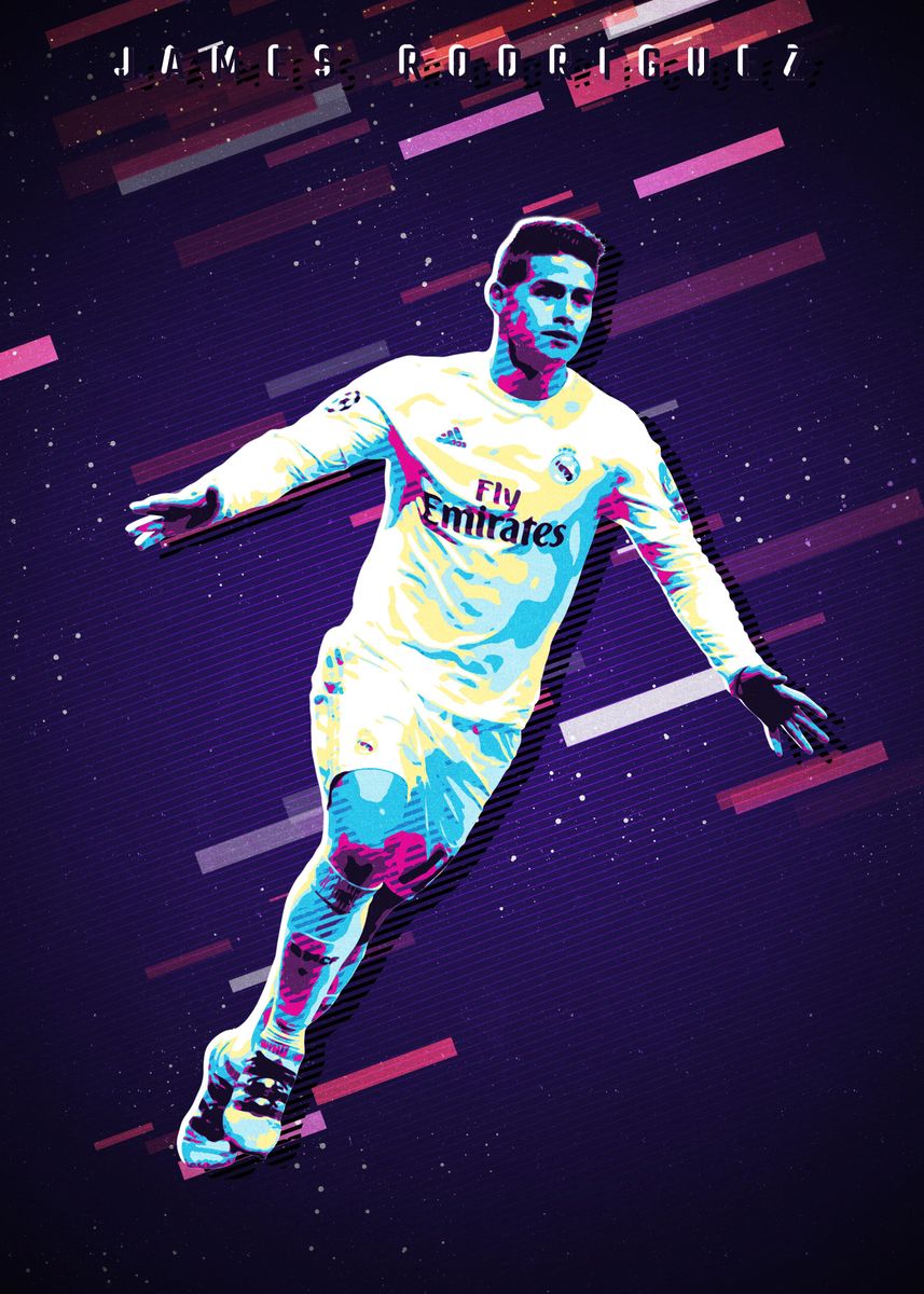 'James Rodriguez Football' Poster, picture, metal print, paint by ...