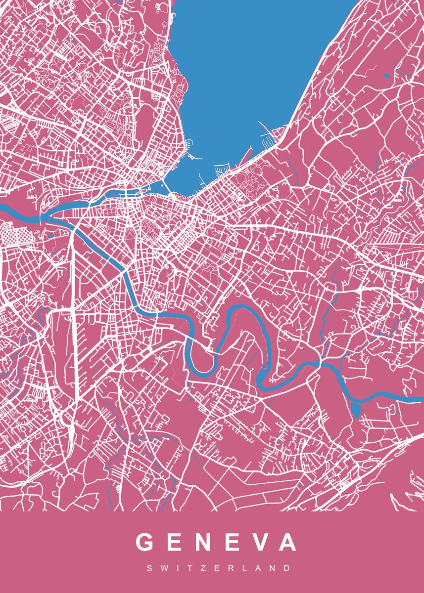 'GENEVA City Map' Poster by UrbanMaps | Displate