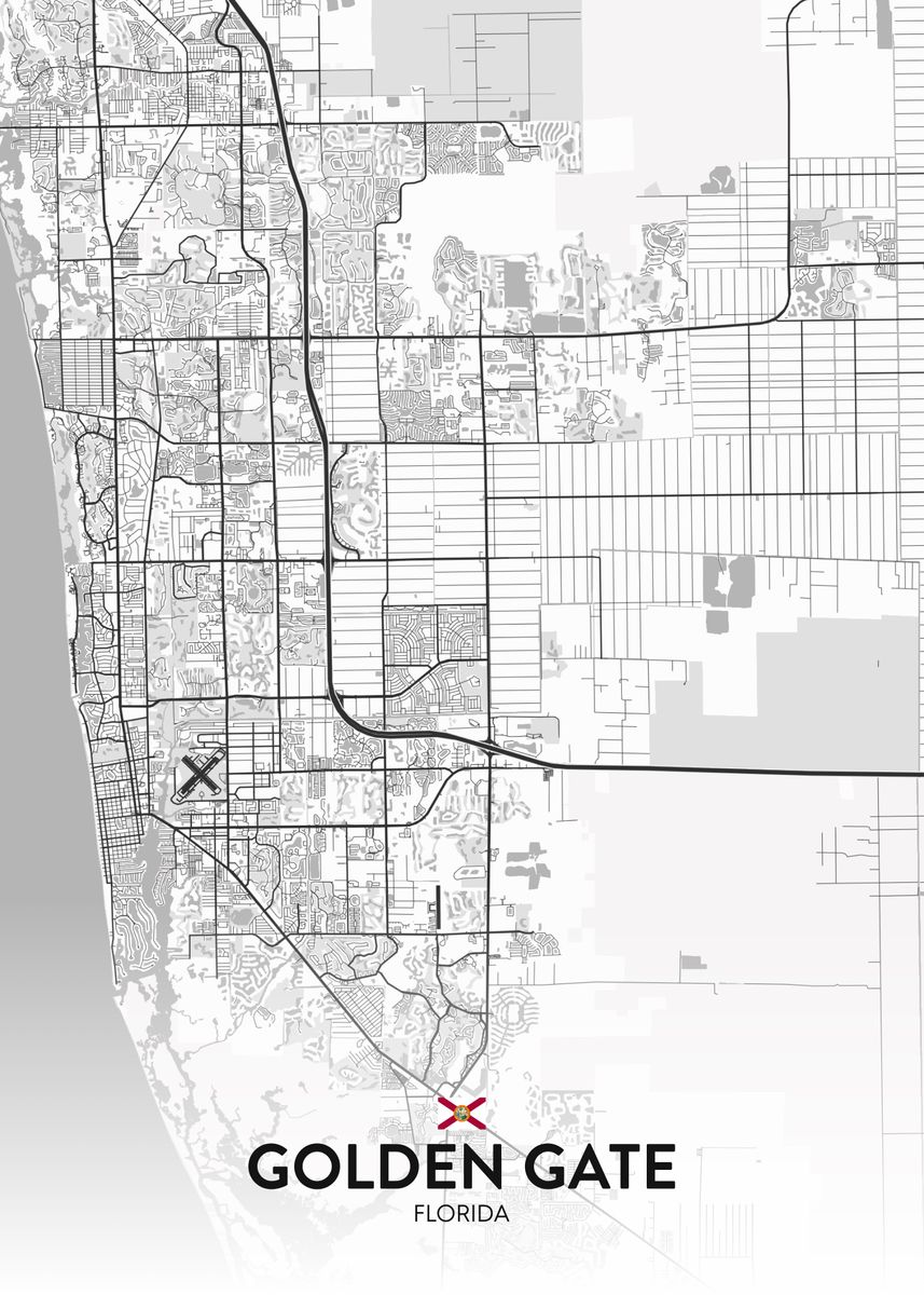 'Golden Gate FL' Poster by IMR Designs | Displate