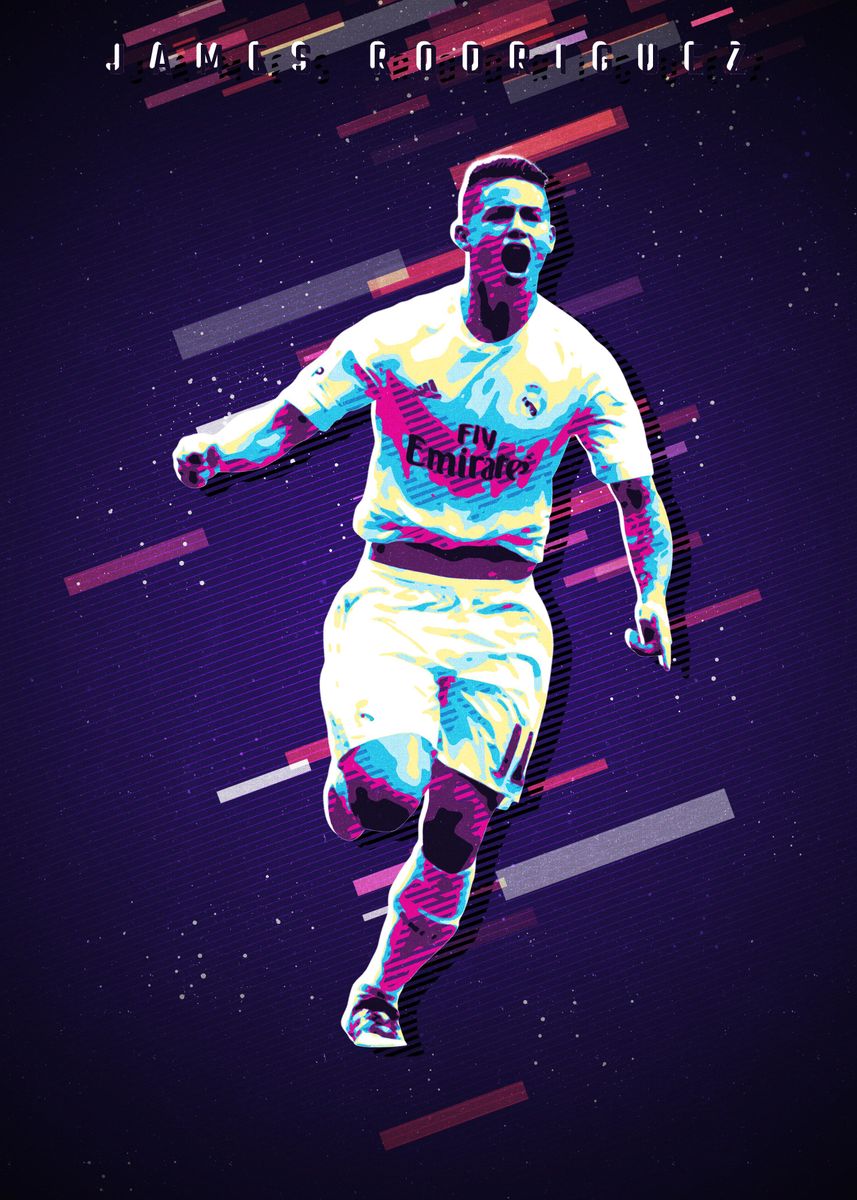 'James Rodriguez Football' Poster, picture, metal print, paint by ...
