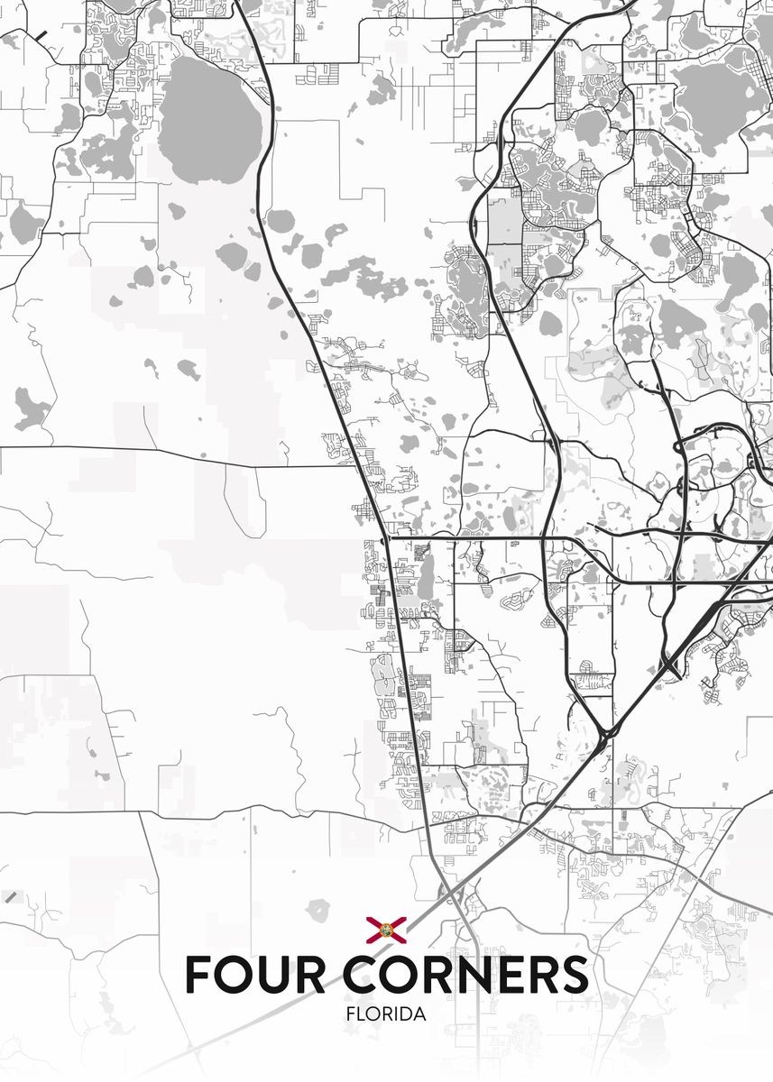 'Four Corners FL' Poster, picture, metal print, paint by IMR Designs ...