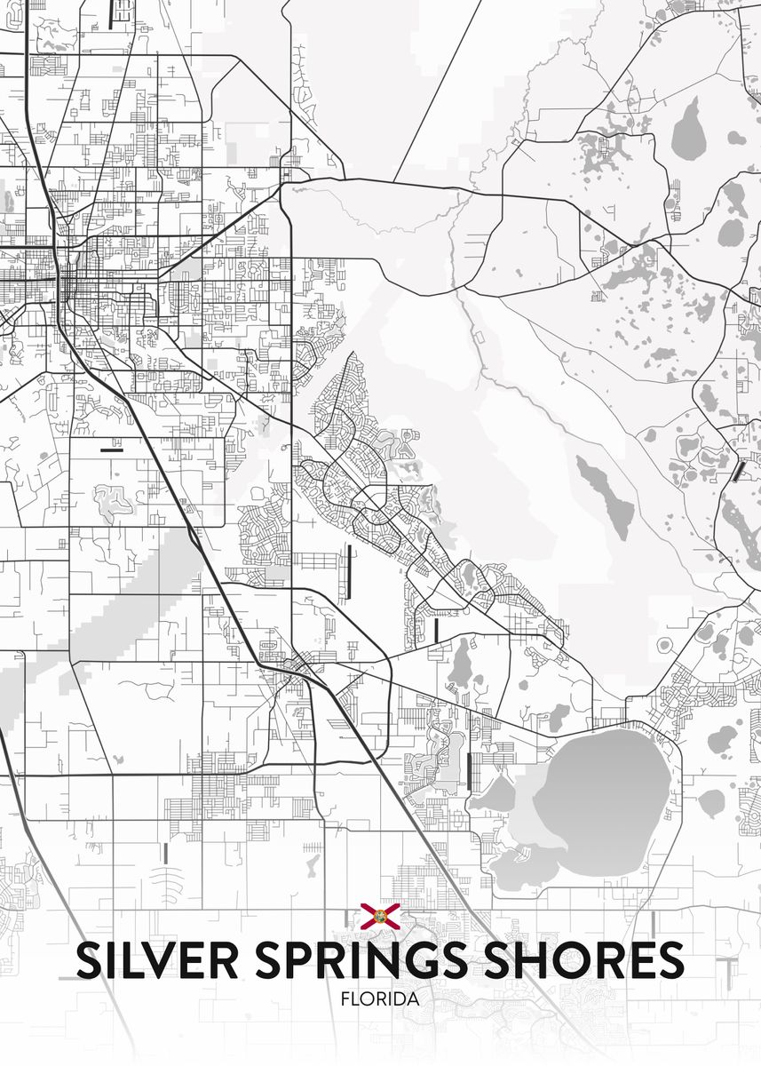 'Silver Springs Shores FL' Poster, picture, metal print, paint by IMR ...