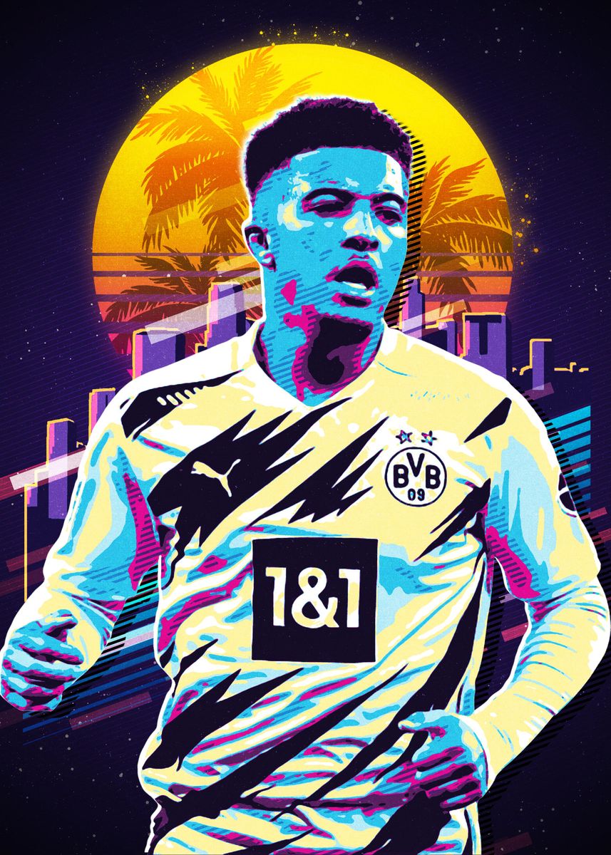 'Jadon Sancho Football' Poster, picture, metal print, paint by Sport ...