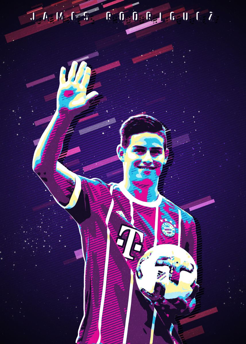 'James Rodriguez Football' Poster, picture, metal print, paint by ...