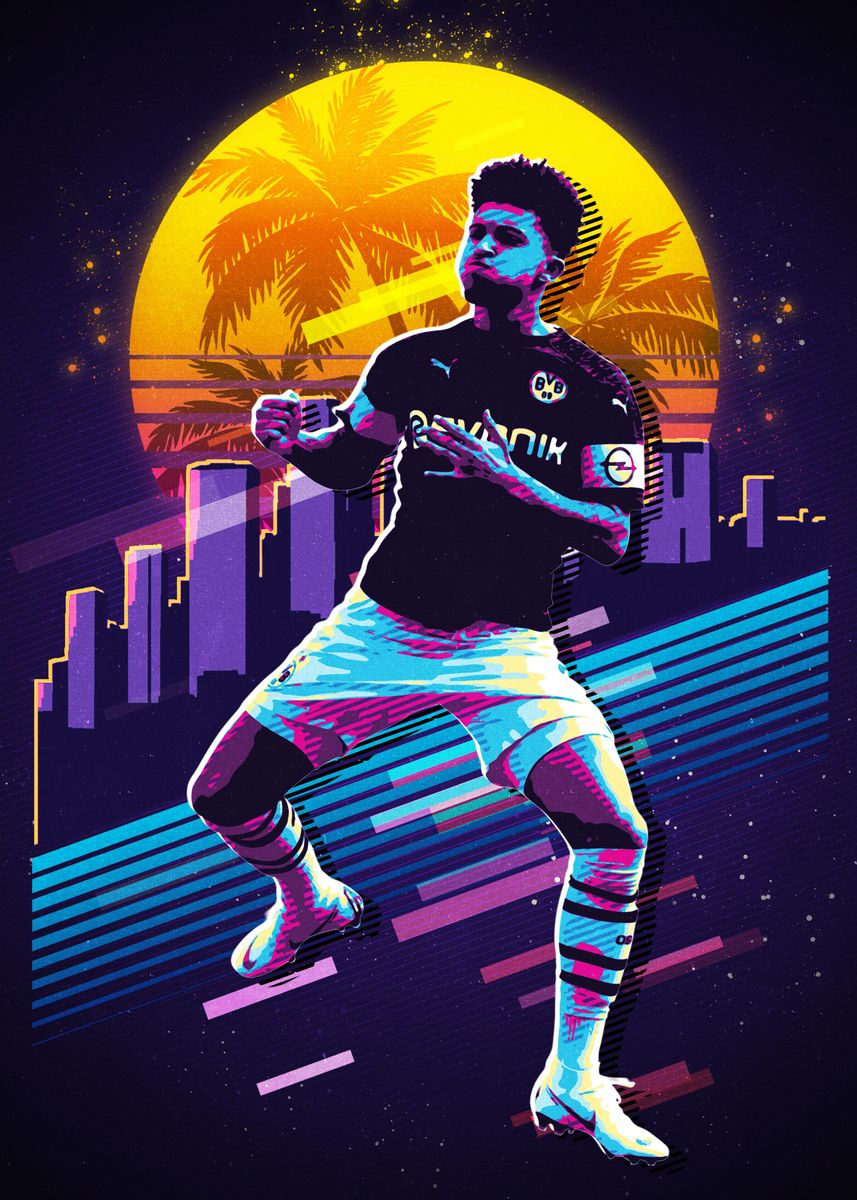 'Jadon Sancho Football' Poster, picture, metal print, paint by Sport ...