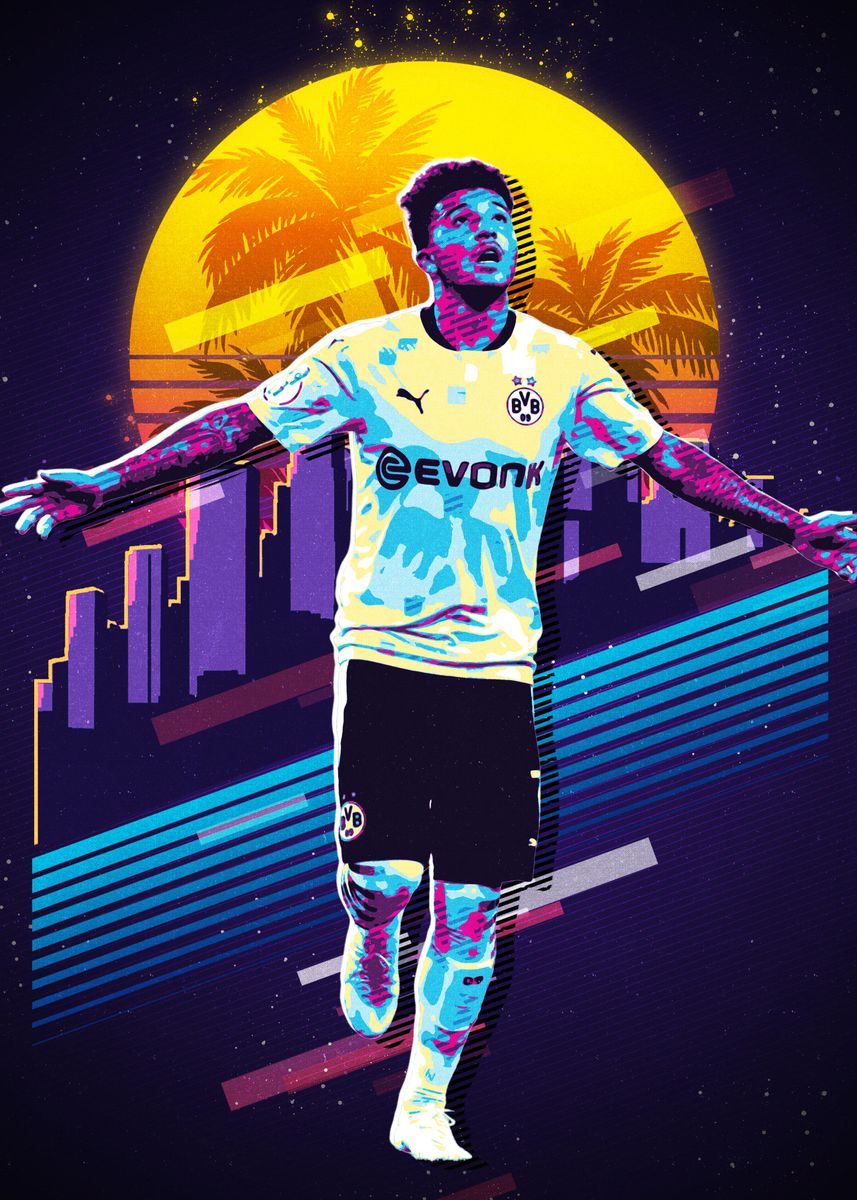 'Jadon Sancho Football' Poster, picture, metal print, paint by Sport ...