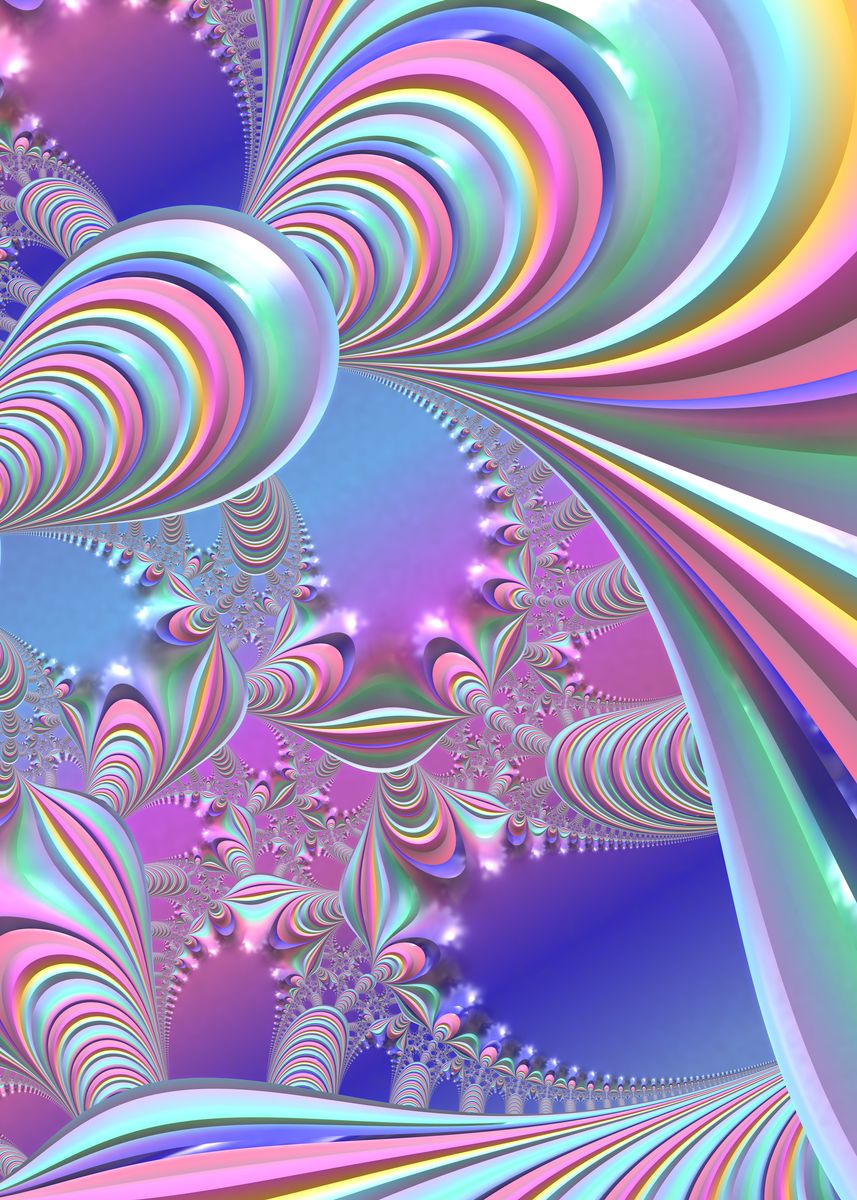 'Psychedelic Funky Fractal' Poster, picture, metal print, paint by ...