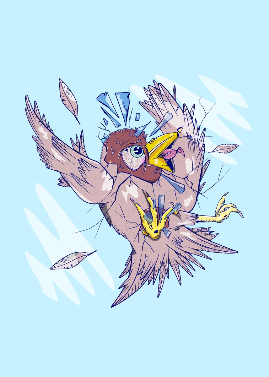 'Bird hitting a window' Poster by mailbox disco | Displate