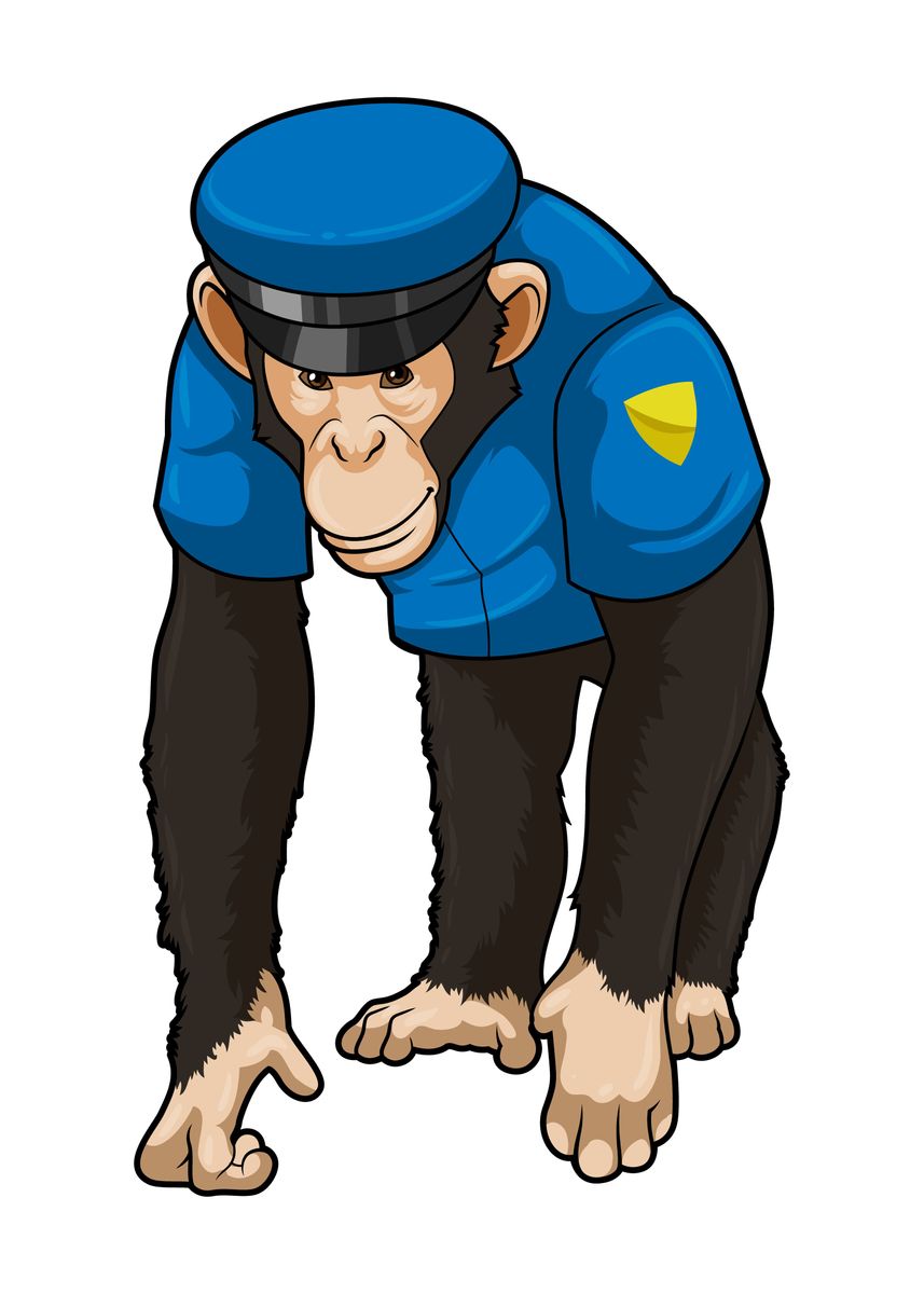 'Monkey Police officer' Poster, picture, metal print, paint by Markus ...