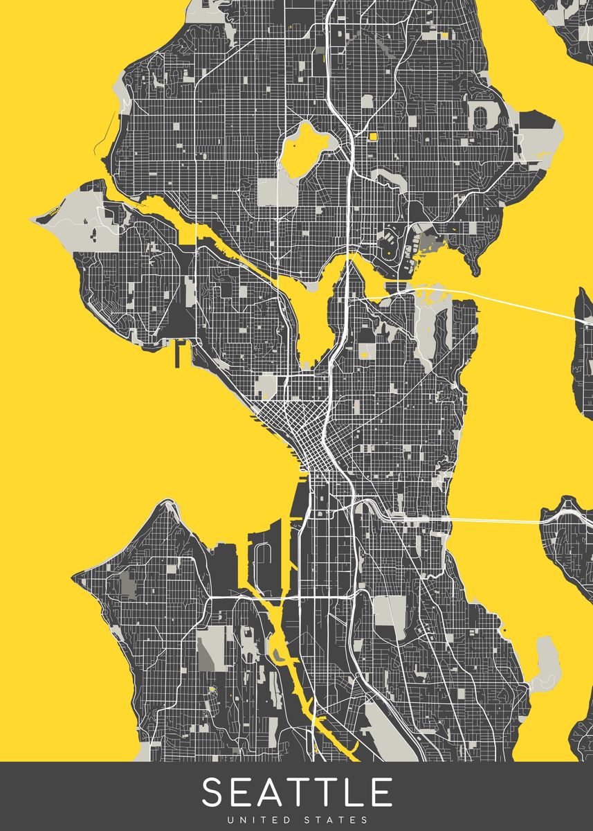 'Seattle' Poster by mapsies | Displate