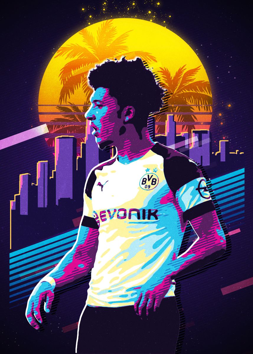 'Jadon Sancho Football' Poster, picture, metal print, paint by Sport ...
