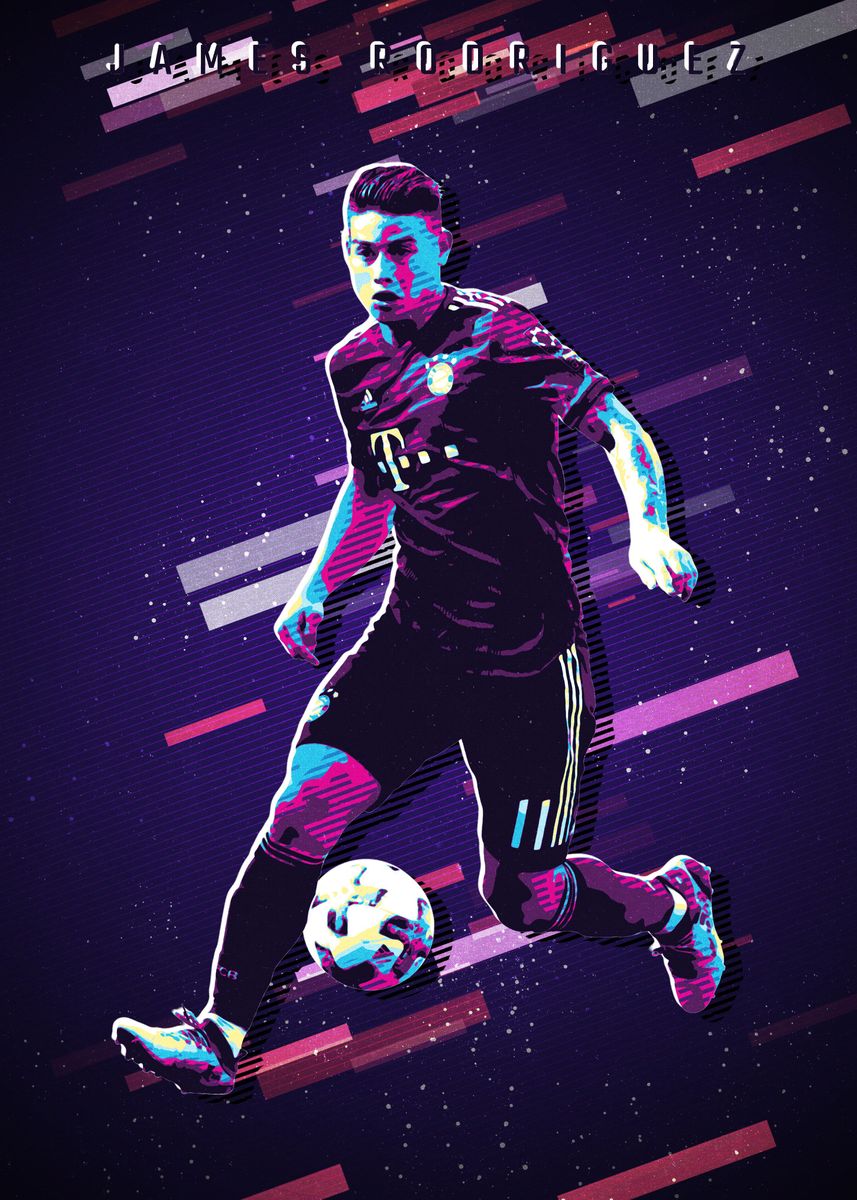 'James Rodriguez Football' Poster, picture, metal print, paint by ...