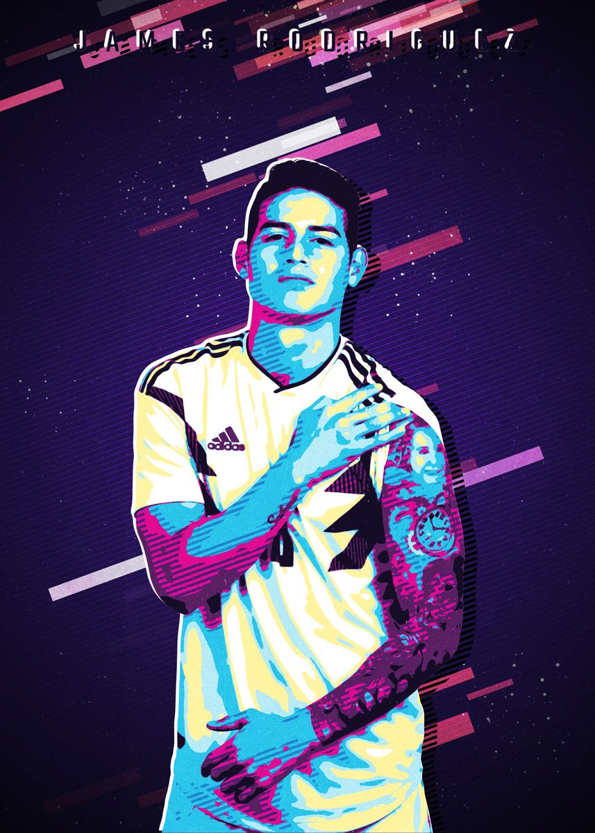 'James Rodriguez Football' Poster, picture, metal print, paint by ...