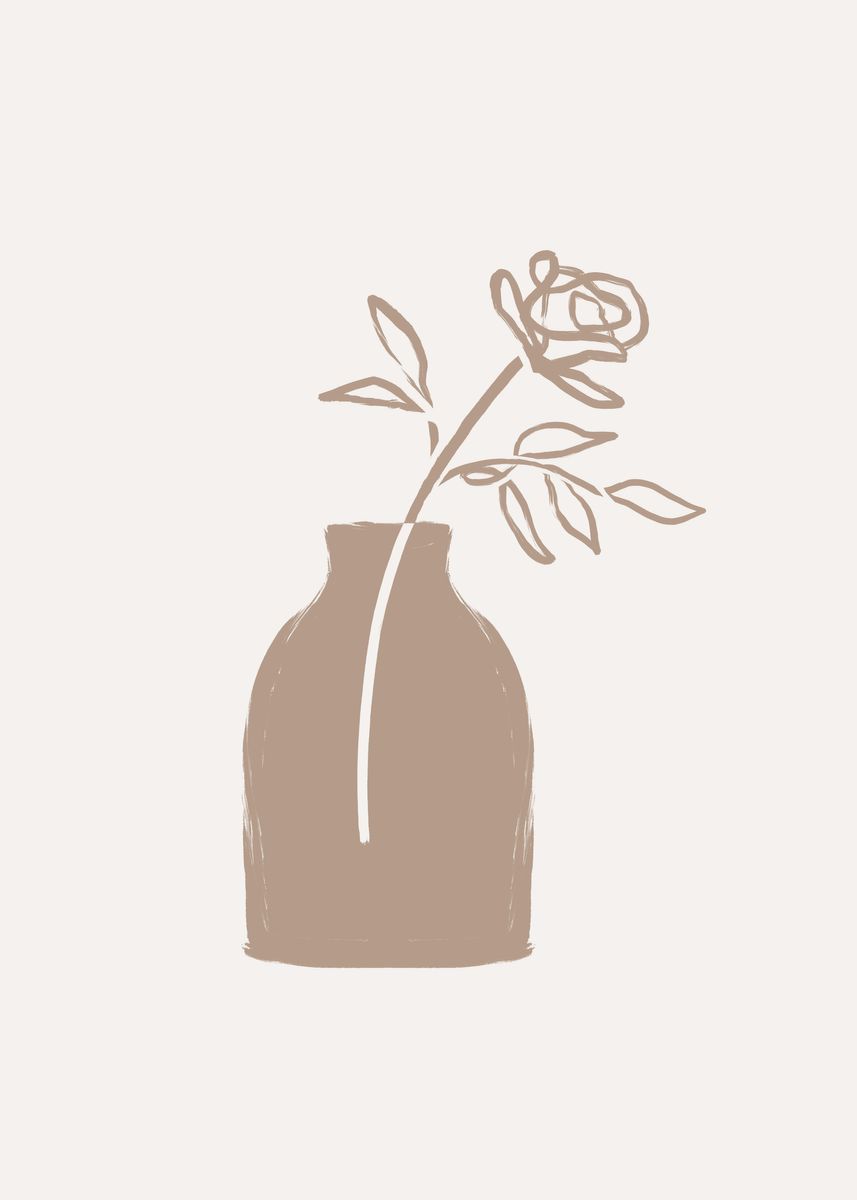 'Abstract Flower Vase Rose' Poster by dkDesign | Displate