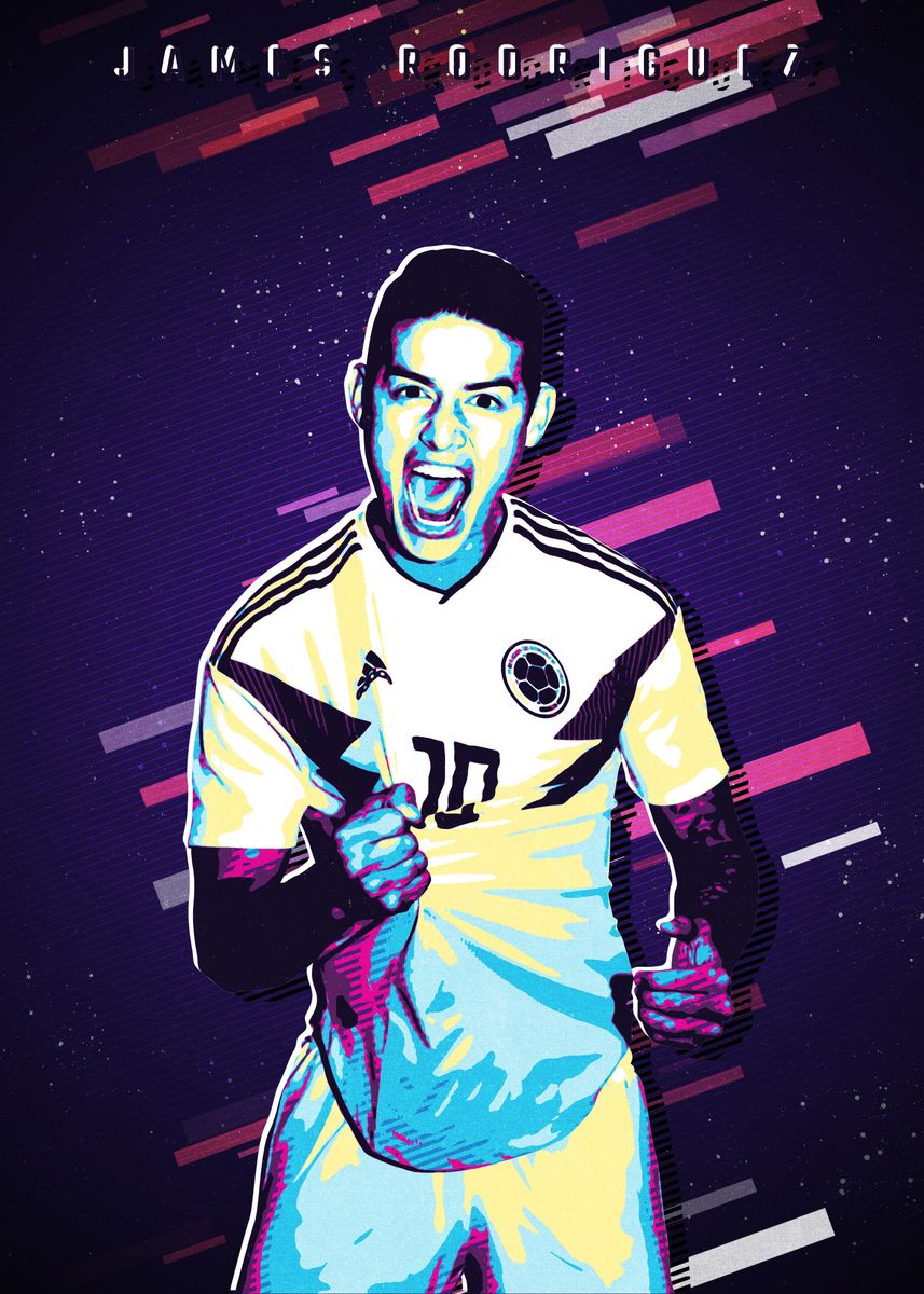 'James Rodriguez Football' Poster, picture, metal print, paint by ...