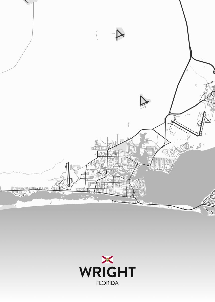 'Wright FL' Poster, picture, metal print, paint by IMR Designs | Displate