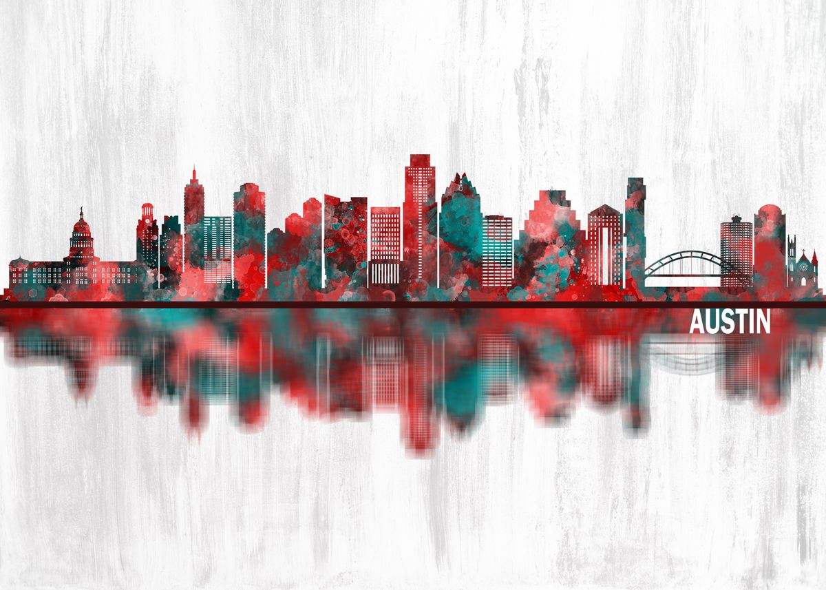 'Austin Texas Skyline' Poster by Towseef Dar | Displate