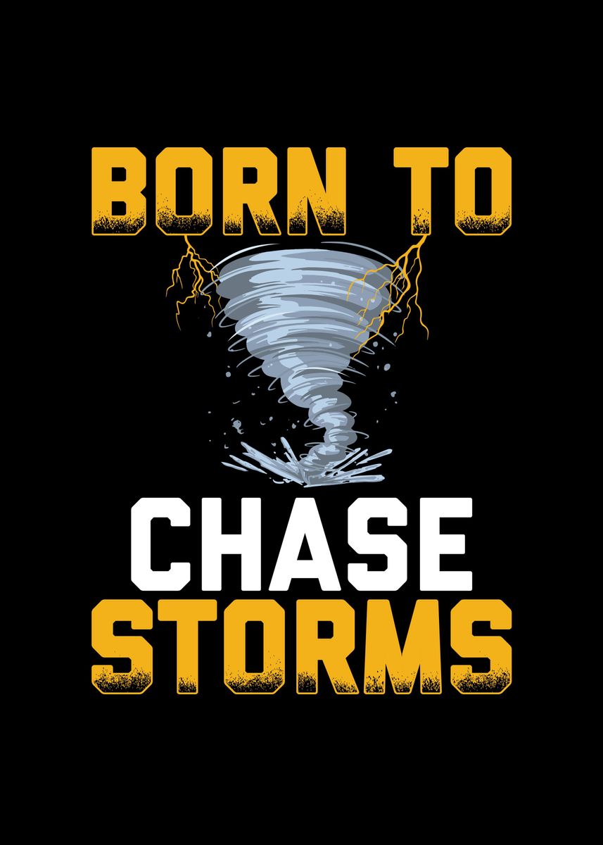 'Born To Chase Storms Gift' Poster, picture, metal print, paint by TW ...