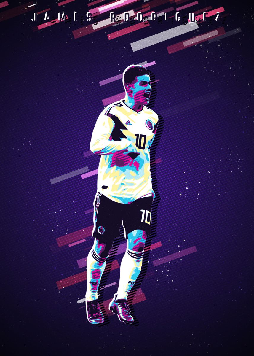 'James Rodriguez Football' Poster, picture, metal print, paint by ...