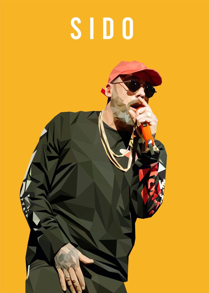 'sido rapper' Poster, picture, metal print, paint by Lowpoly Posters ...