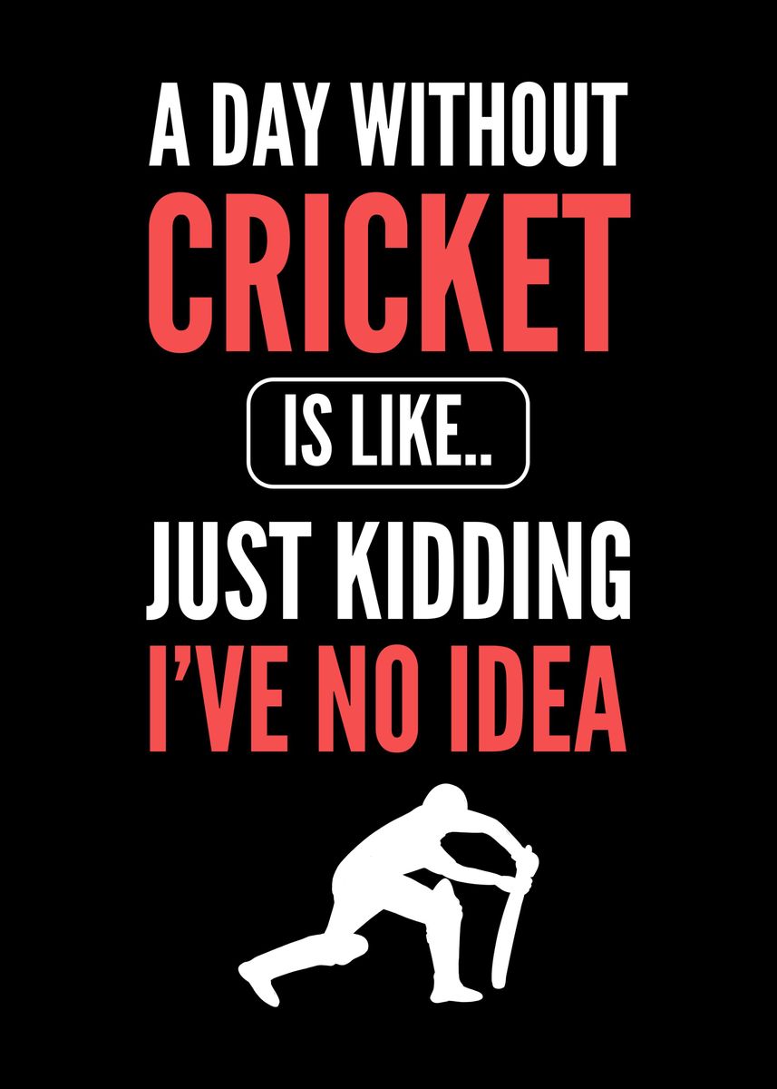 'Funny Cricket' Poster, picture, metal print, paint by FunnyGifts ...