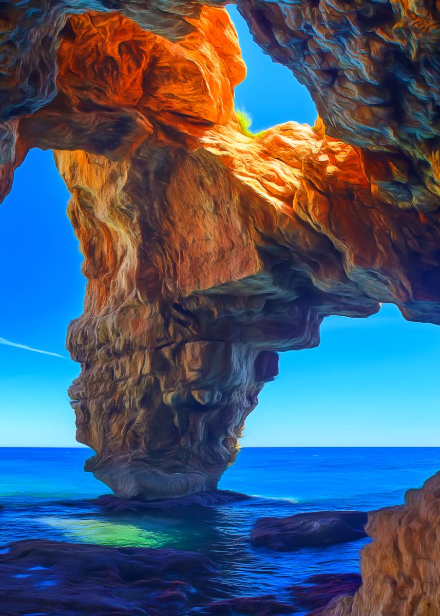 'Caves by the Sea Color' Poster, picture, metal print, paint by ...