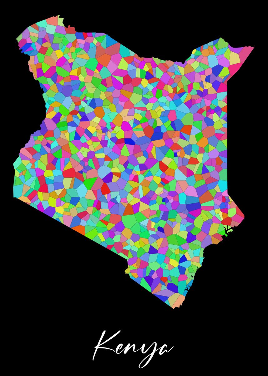 'Kenya Stained Glass' Poster, picture, metal print, paint by Mappingz ...