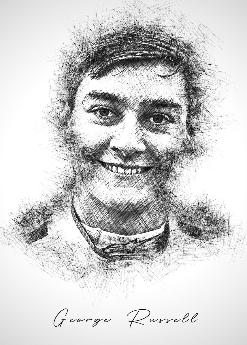 'George Russell' Poster, picture, metal print, paint by Clay Williams ...