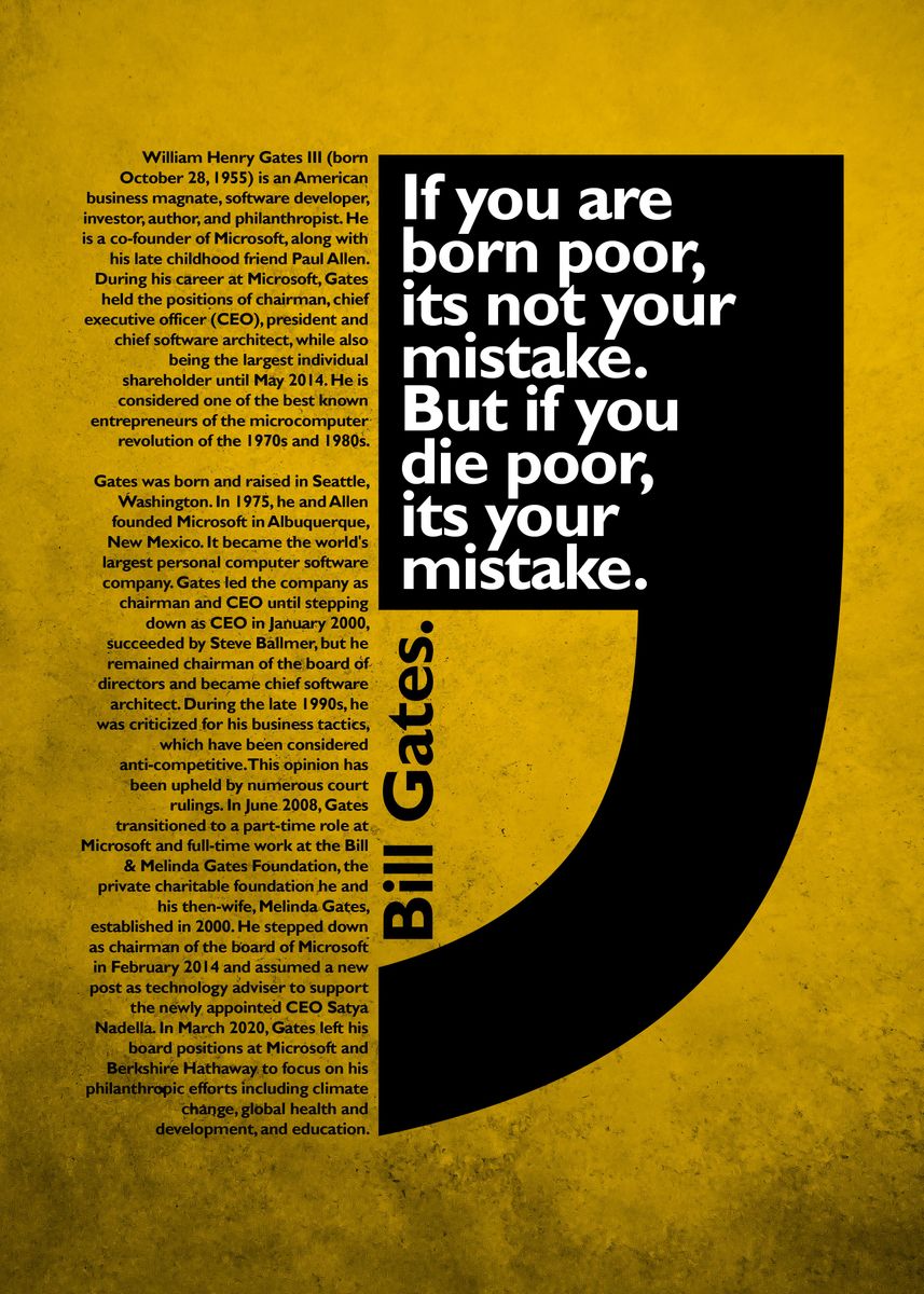 'BILL GATES QUOTE' Poster by MoveUp | Displate