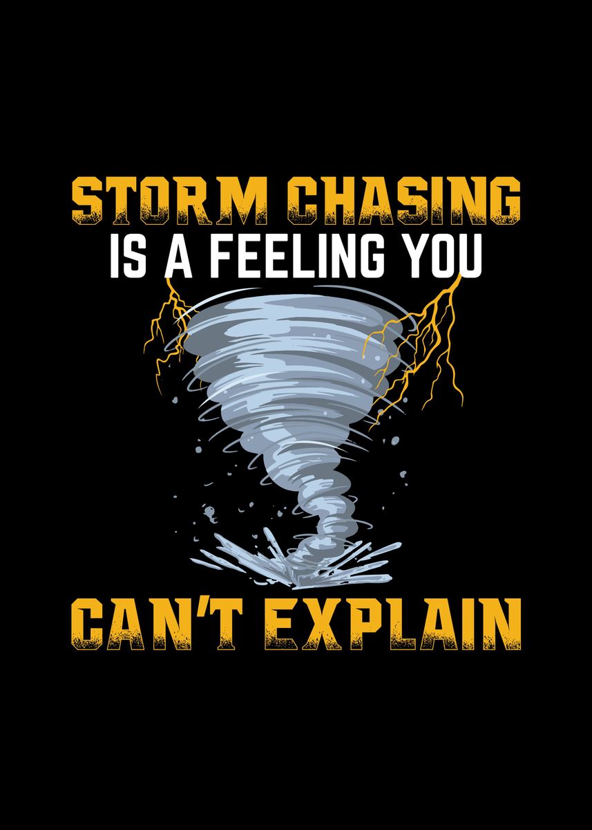 'Storm Chaser Text Art Gift' Poster, picture, metal print, paint by TW ...