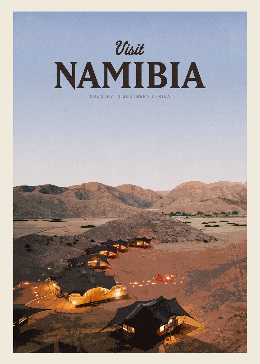 'Visit Namibia' Poster, picture, metal print, paint by Mercury Club ...